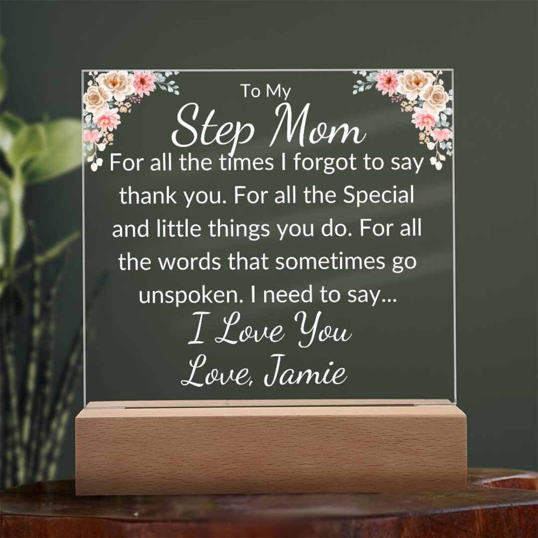 Custom Step Mom Acrylic Plaque With LED Light - Mother's Day Home Decor ...