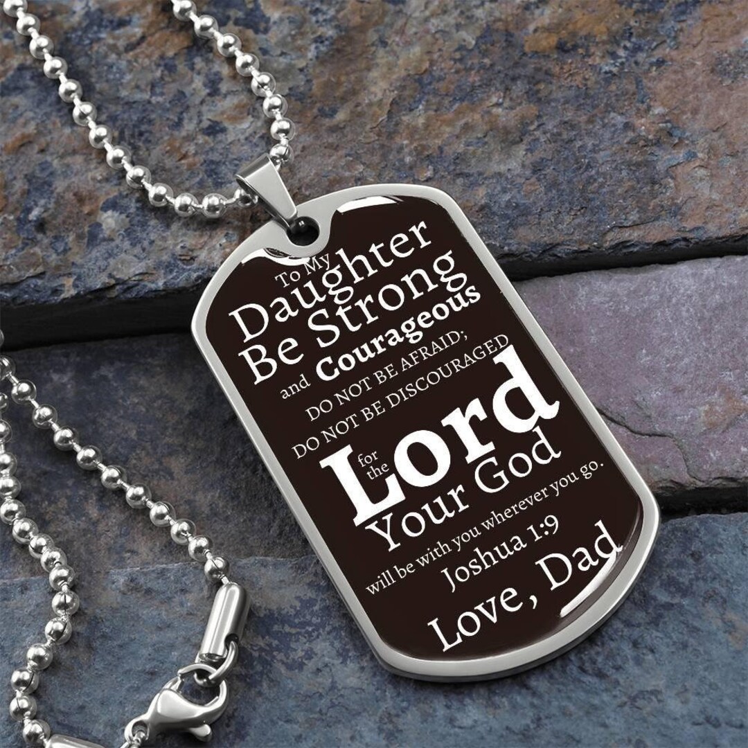 Daughter Dog Tag Necklace: Christian Gift From Dad - Etsy