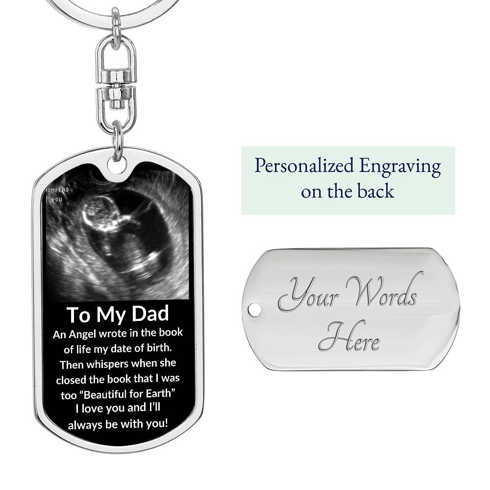 Personalized Miscarriage Keepsake for Dad, Miscarriage Dog Tag Keychain ...