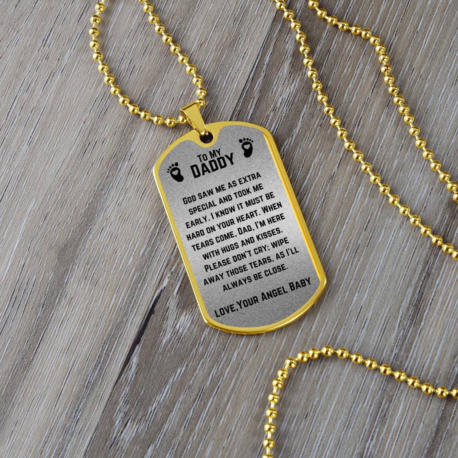 Child Loss Keepsake for Dad Miscarriage Gift, Engraved Dog Tag Necklace ...