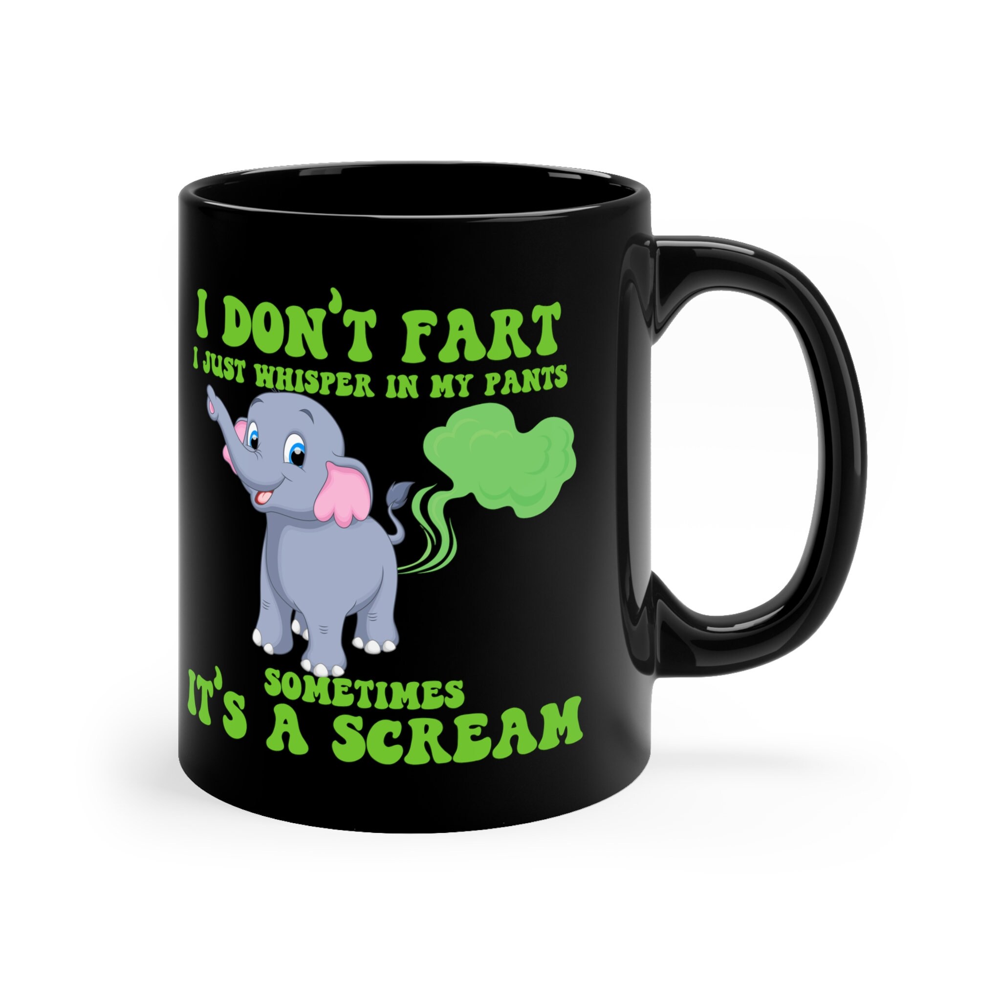 Funny Elephant Fart Mug Black Ceramic 11 Oz Coffee Cup - Etsy