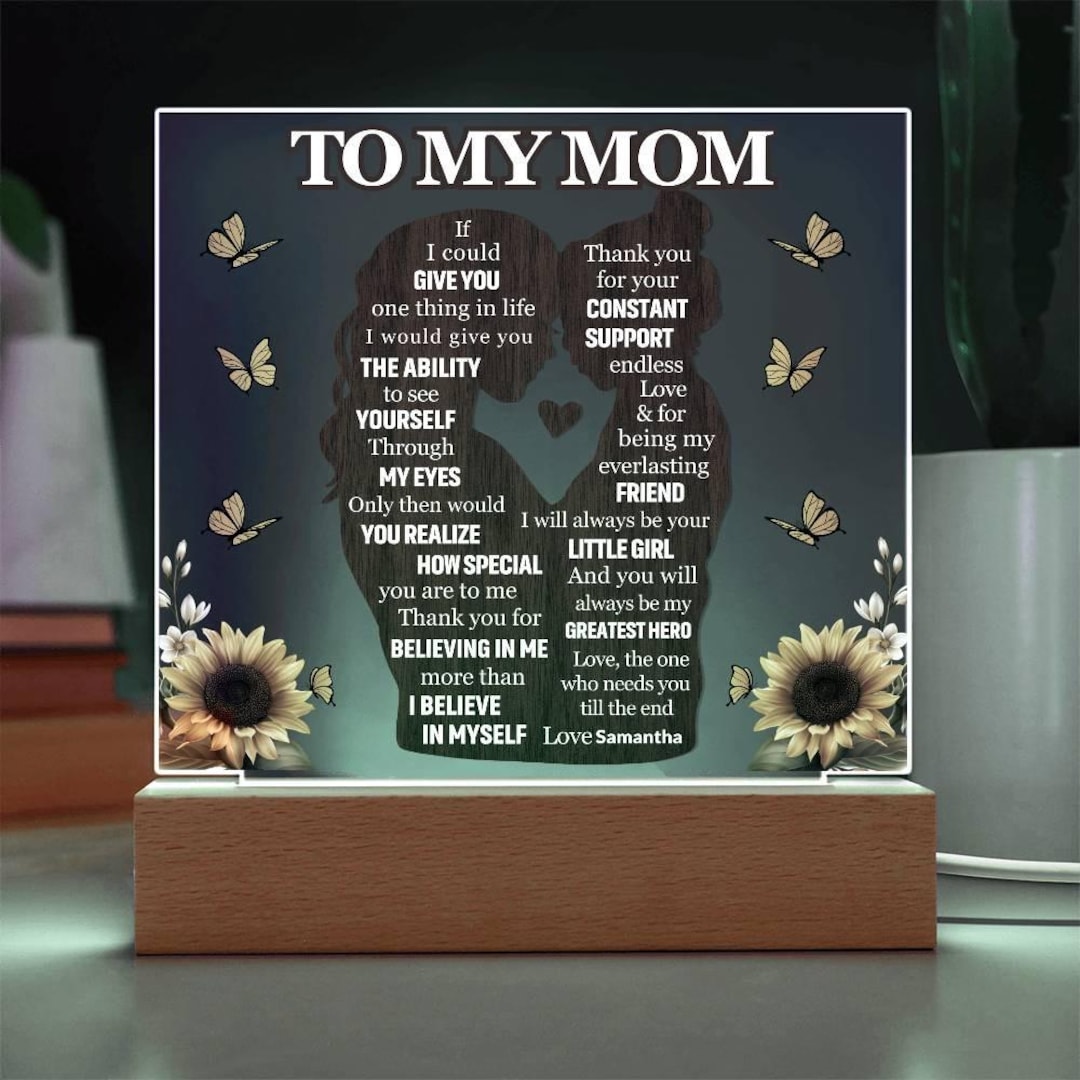 Personalized Mom Acrylic Plaque, Custom Gift From Daughter, Sentimental ...