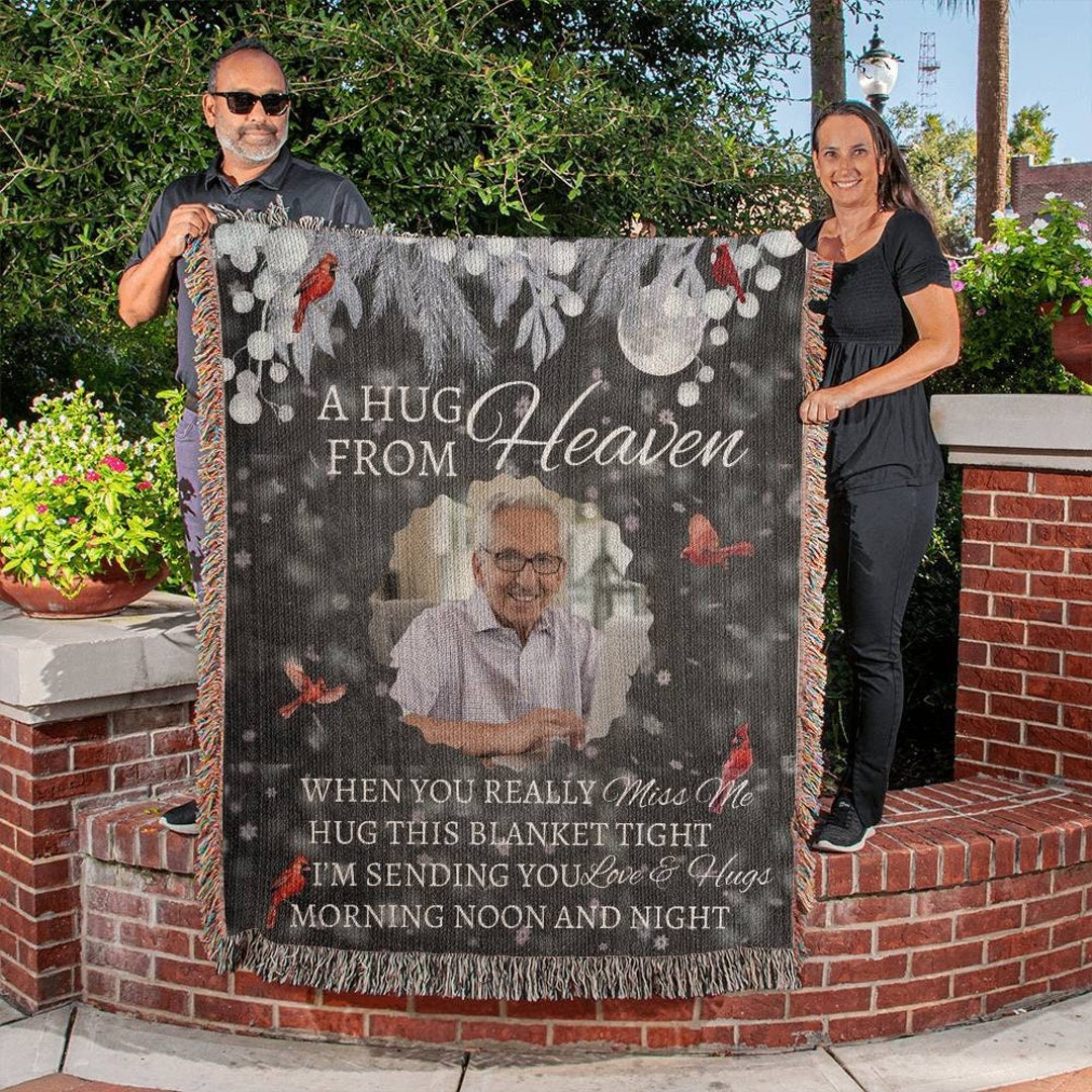 Personalized Memorial Woven Heirloom Blanket, Custom Loss of Loved One ...