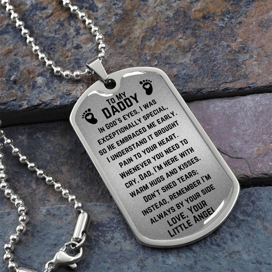 Personalized Miscarriage Keepsake for Dad Dog Tag, Miscarriage Necklace ...