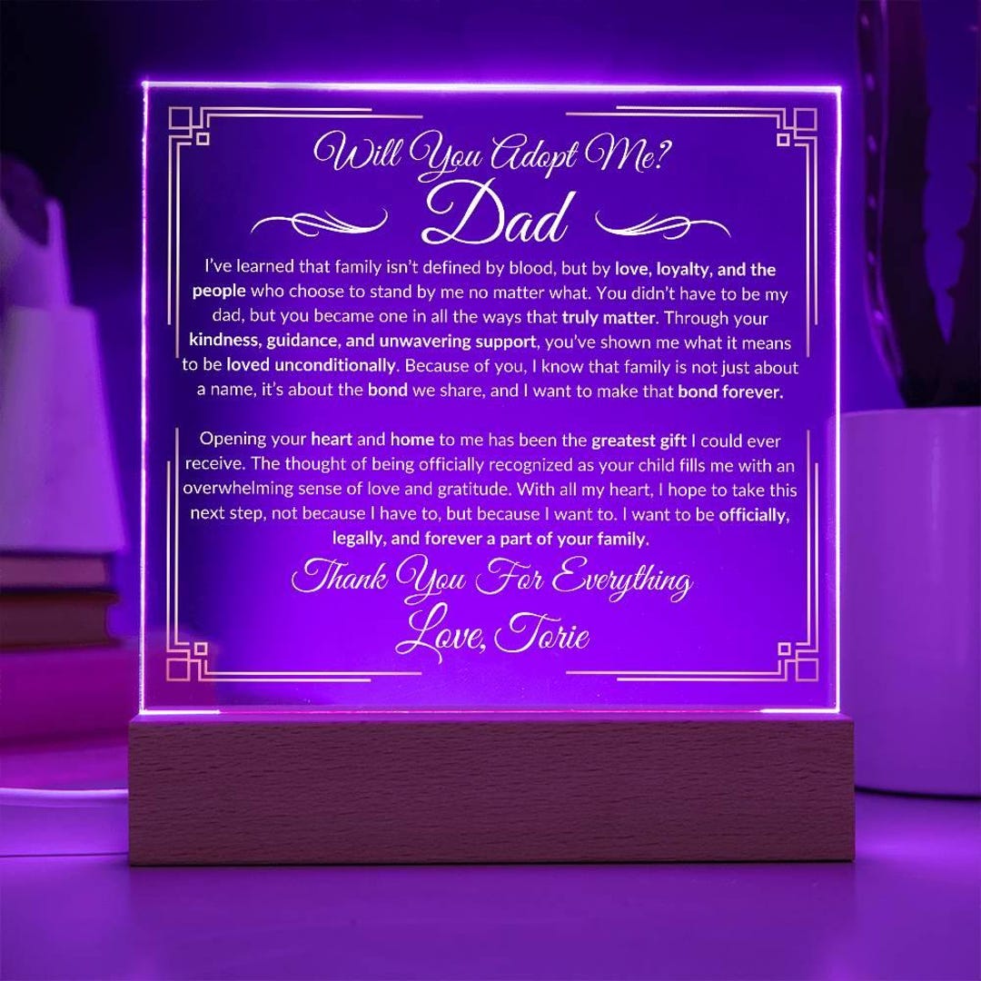 Adoption Proposal Plaque, Personalized Gift for Step Dad, Adoptive ...