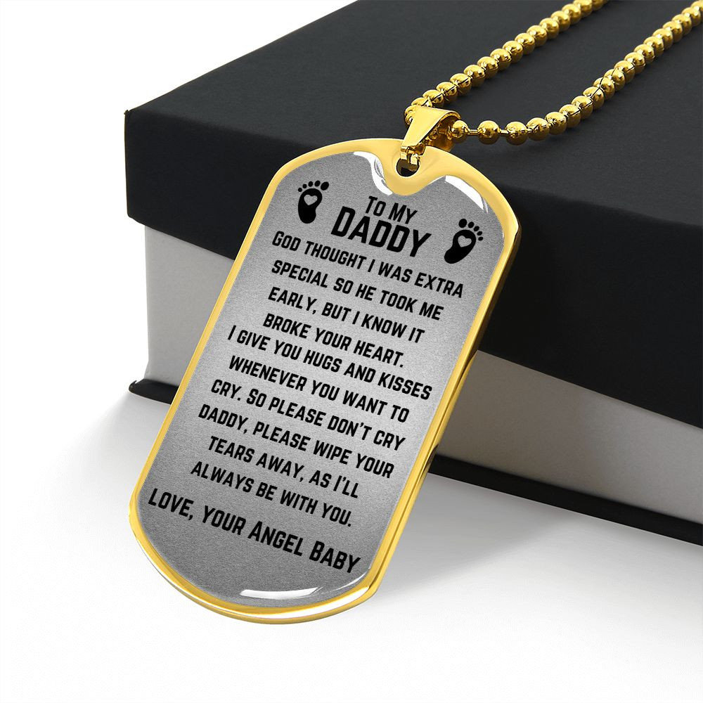 Personalized Miscarriage Keepsake for Dad Dog Tag, Miscarriage Necklace ...