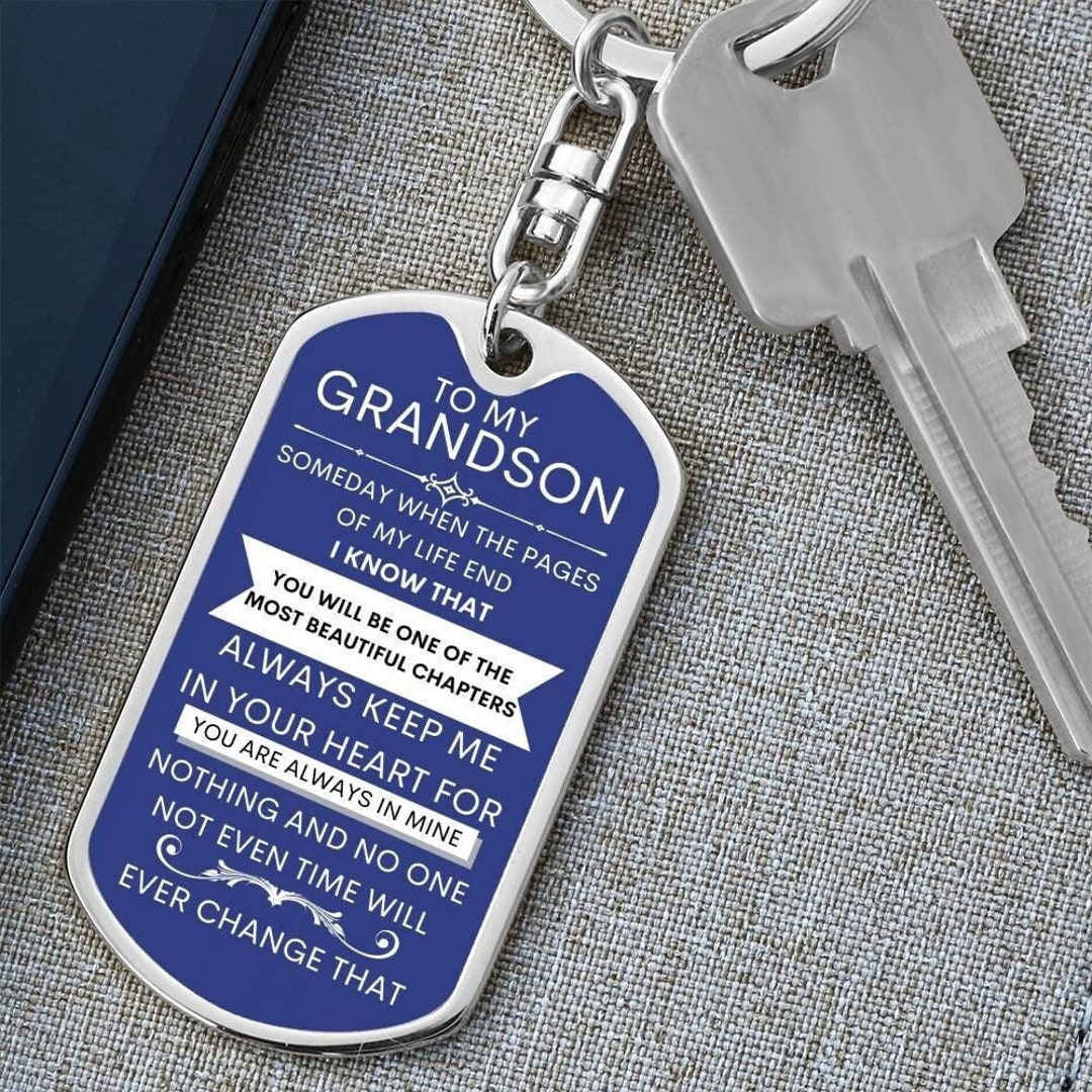 Personalized Grandson Keychain | Heartfelt Message for Birthday ...