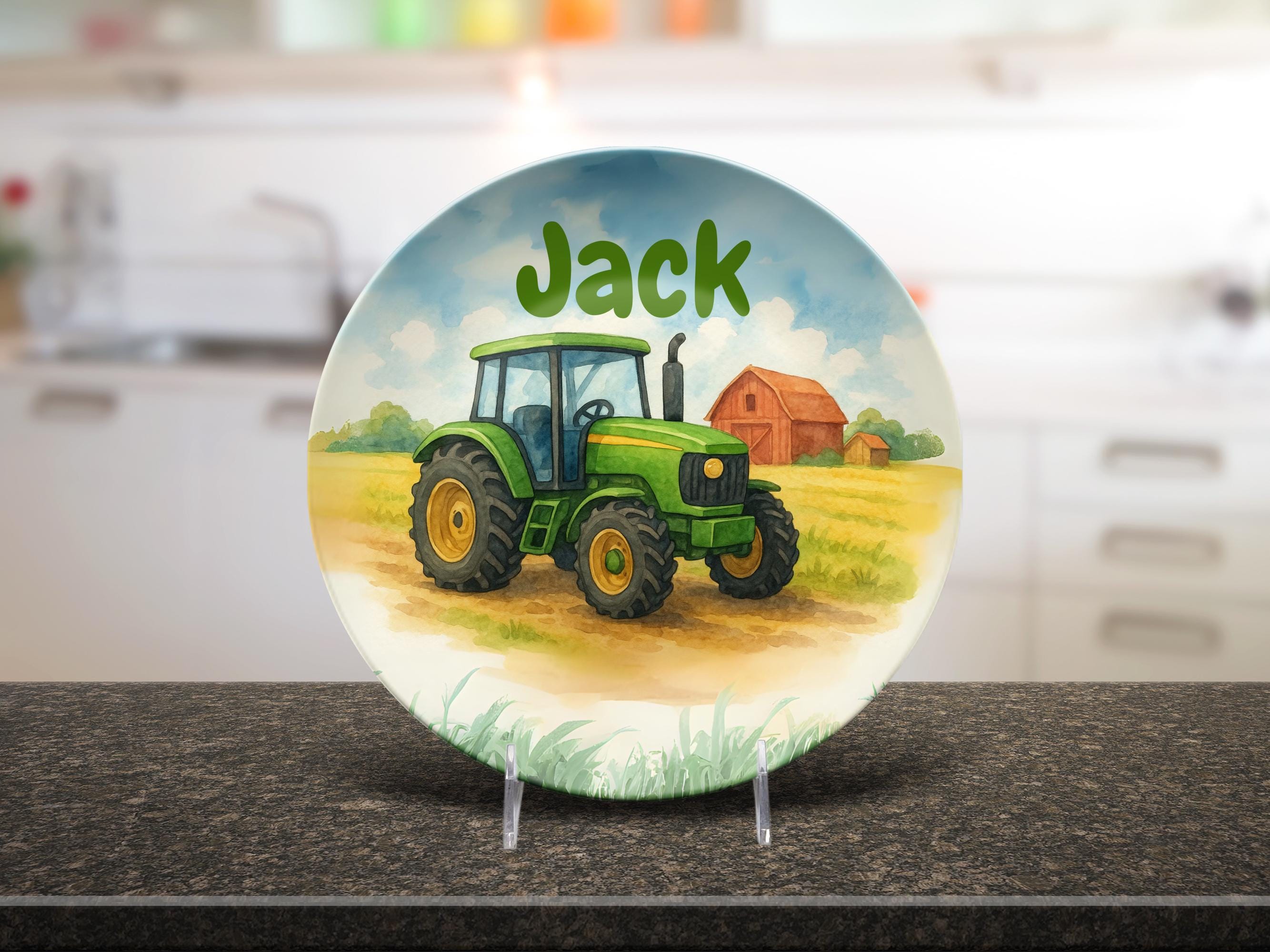Personalized Tractor Plate Bowl and Platter Set for Kids Custom ...