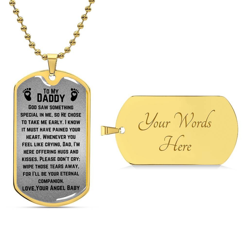 Personalized Miscarriage Keepsake for Dad Dog Tag, Miscarriage Necklace ...