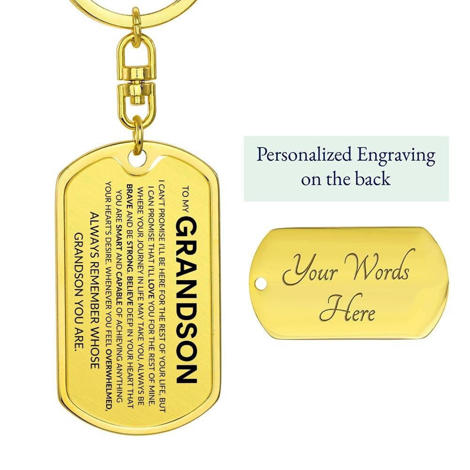 Personalized Grandson Keychain Keepsake | Church Confirmation, Senior ...