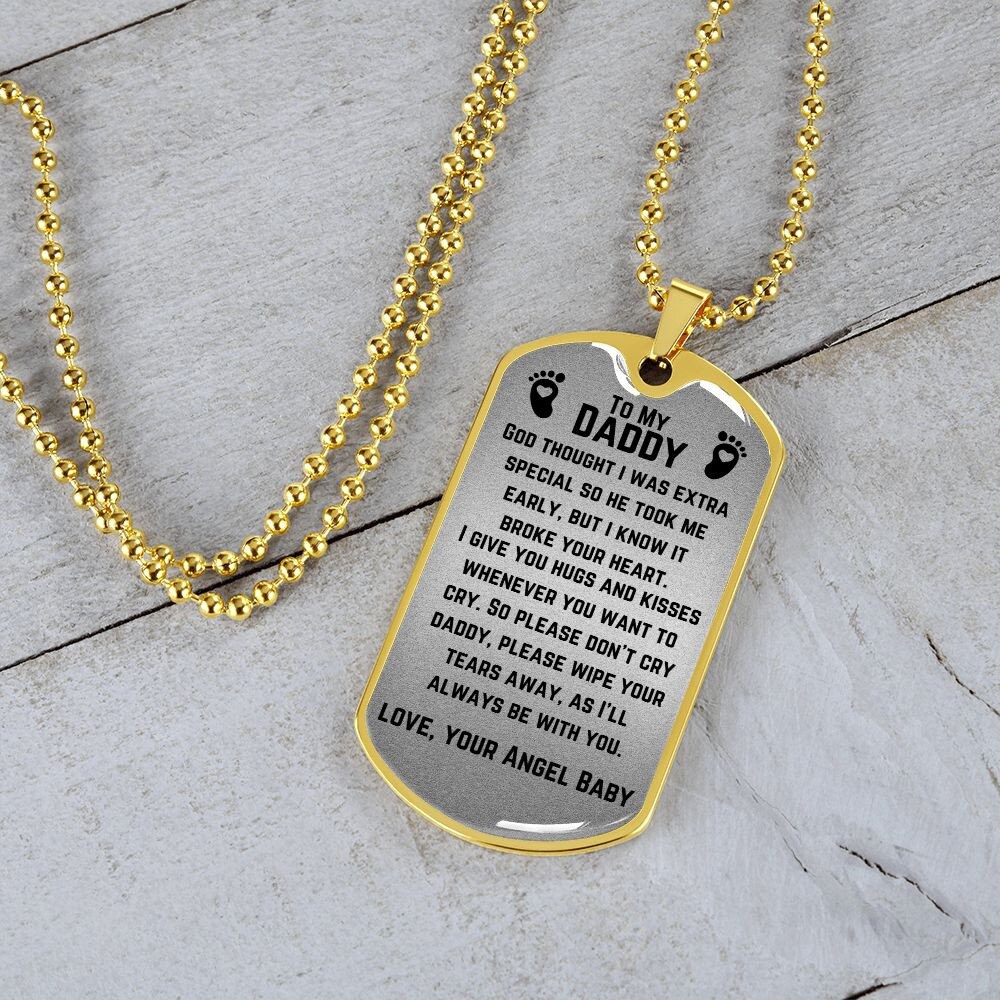 Personalized Miscarriage Keepsake for Dad Dog Tag, Miscarriage Necklace ...
