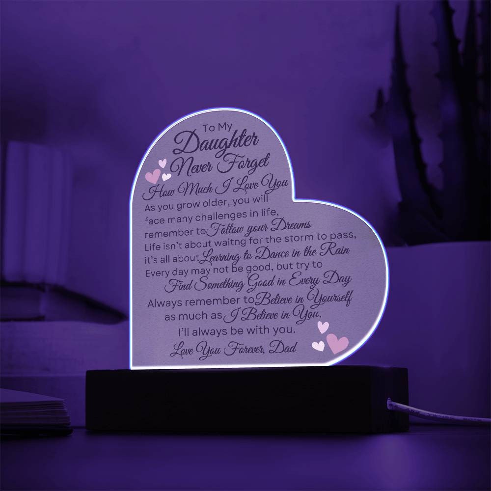 Acrylic Plaque for Daughter Led Nightlight, Graduation Plaque From Dad ...