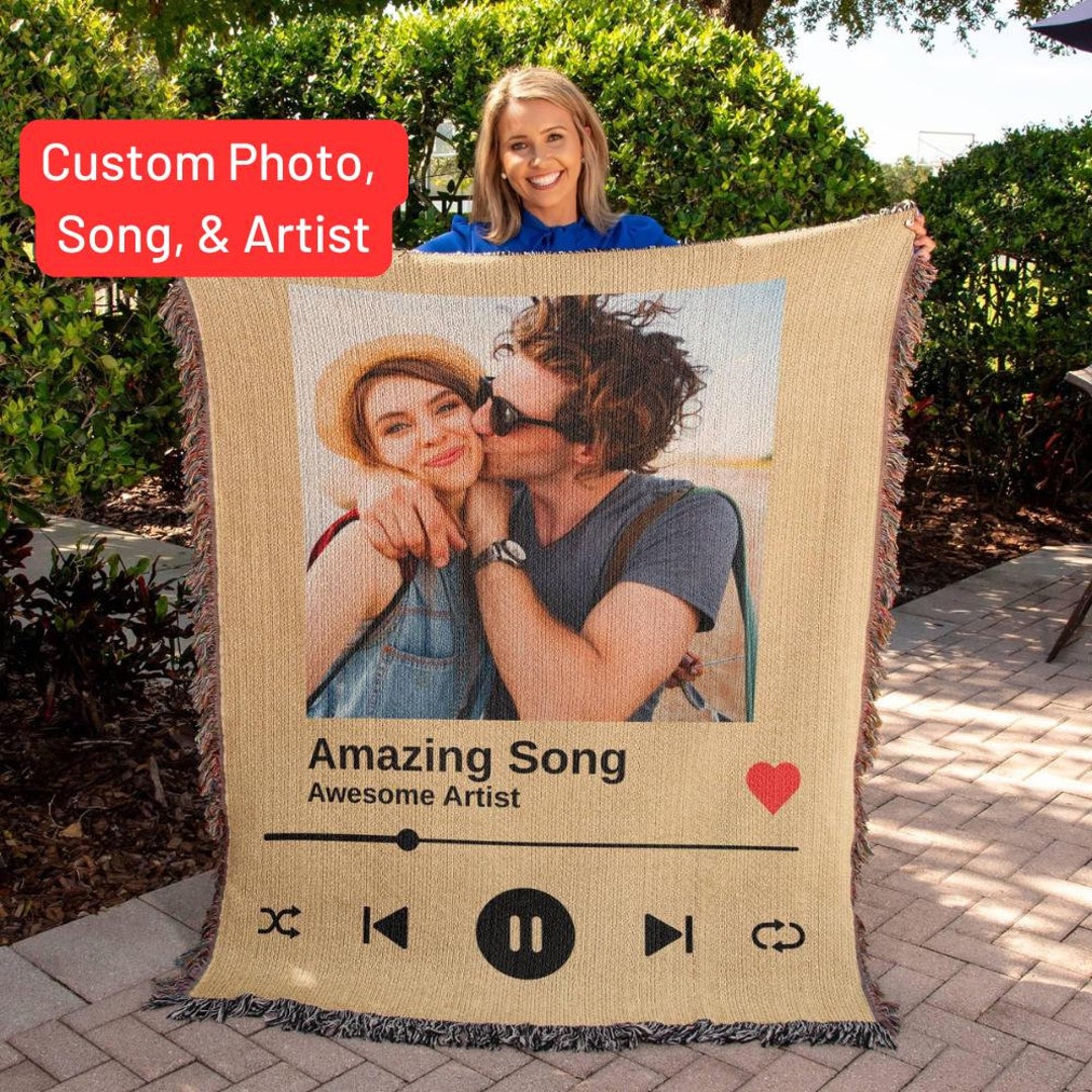 Personalized Song Woven Blanket | Anniversary & Valentines Gift for Him ...