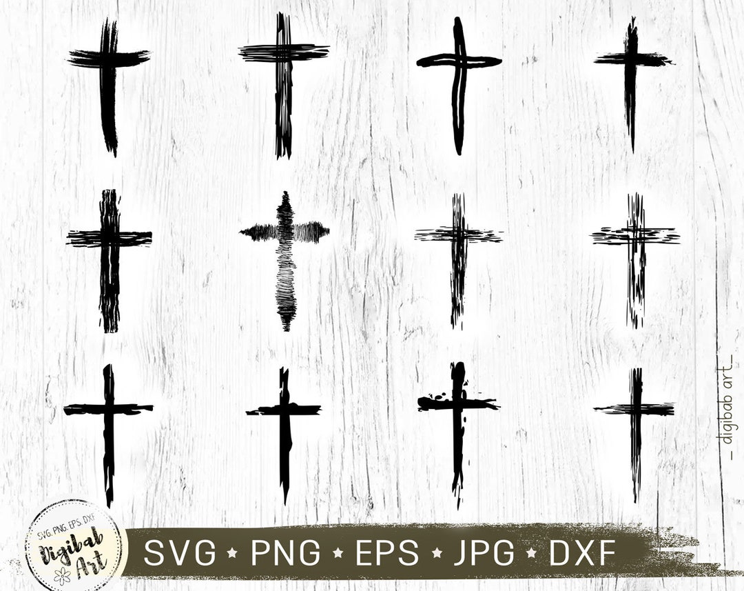 Distressed Cross SVG Bundle: Grunge Christian Design (digital Download ...