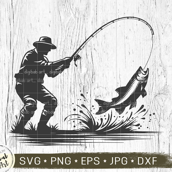 Fisherman Svg - Etsy