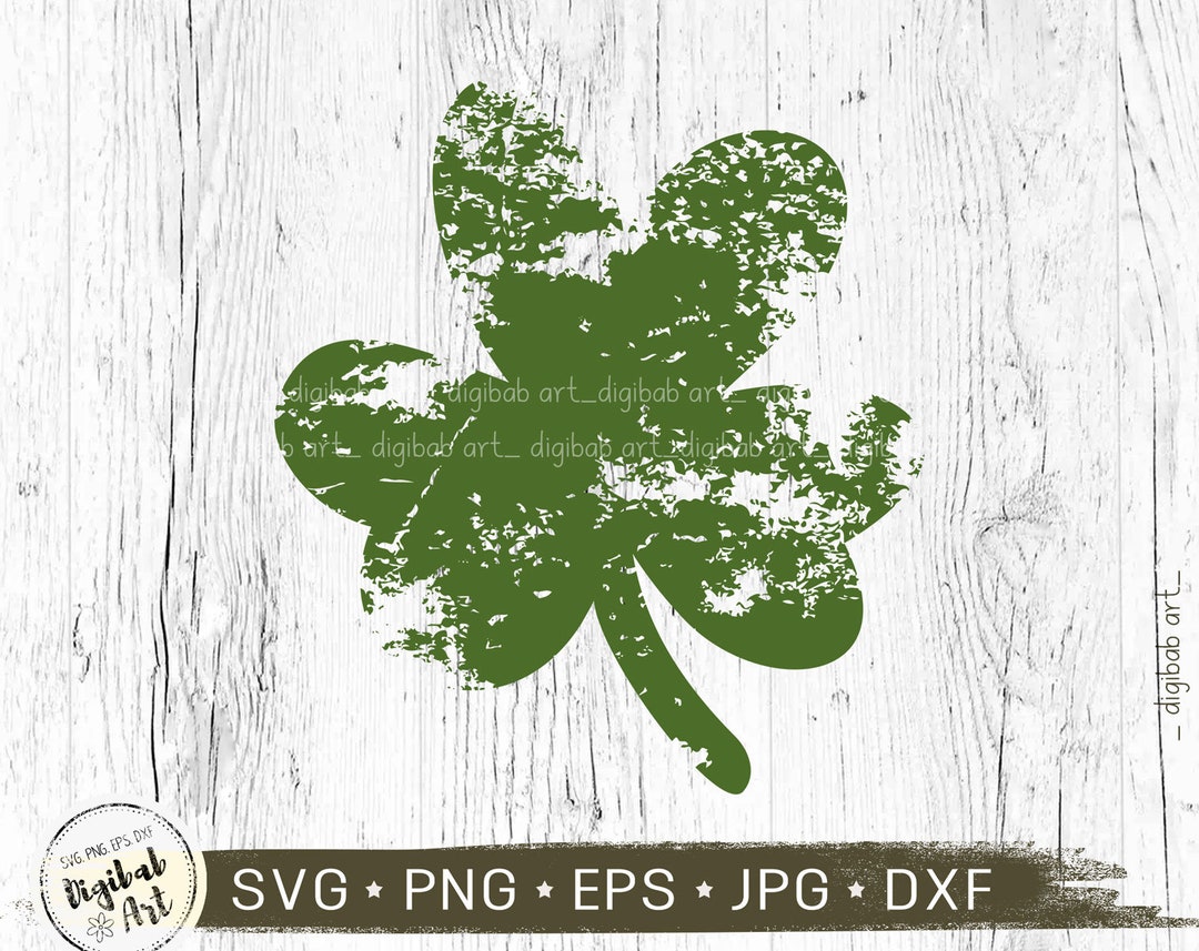 Distressed Shamrock Svg, St Patricks Day, Distressed Clover, Instant ...