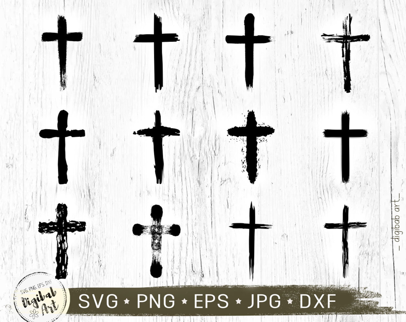 Distressed Cross SVG Bundle: Grunge Christian Design (digital Download ...