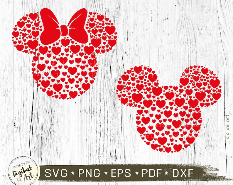 Mouse Valentine's Day SVG, Mouse Heart Valentine, Minnie, Valentine ...