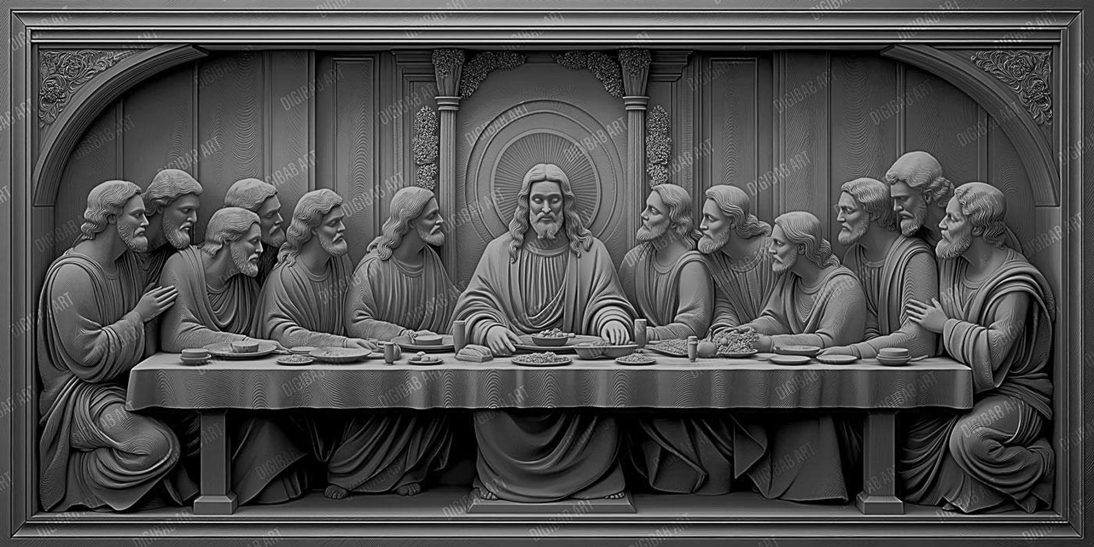 Last Supper 3D Illusion Laser Engraving Design (digital File) - Etsy