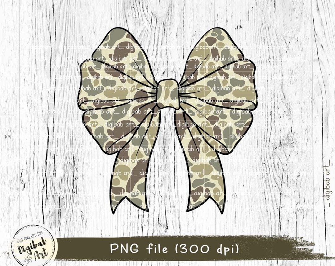 Coquette Camo Bow PNG: Camouflage Ribbon Clipart (digital Download) - Etsy