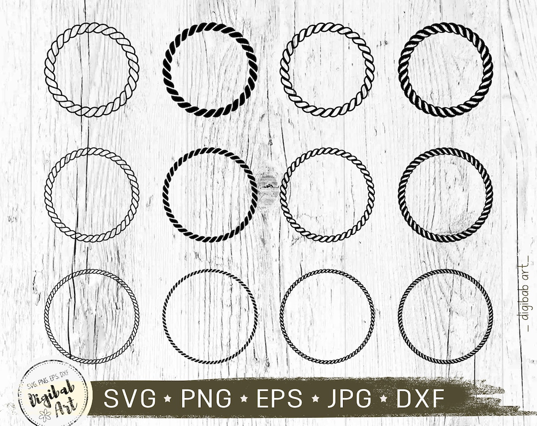 Rope Circle Frames SVG Bundle: Nautical Wreath, Border, Digital ...