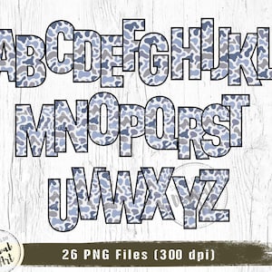 Camo Blue Alphabets PNG, Uppercase Letters, Digital Download, Png ...
