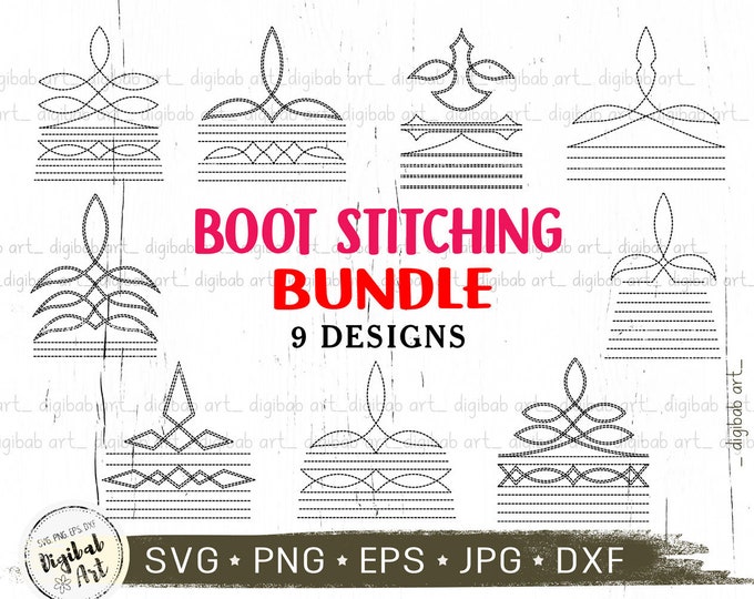 Boot Stitch Western Digital PNG Download - Etsy