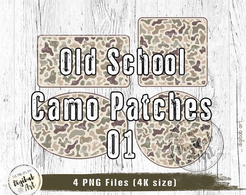 Camo Patches PNG, Old School Camo, Hunting, Sublimation Design, Digital ...