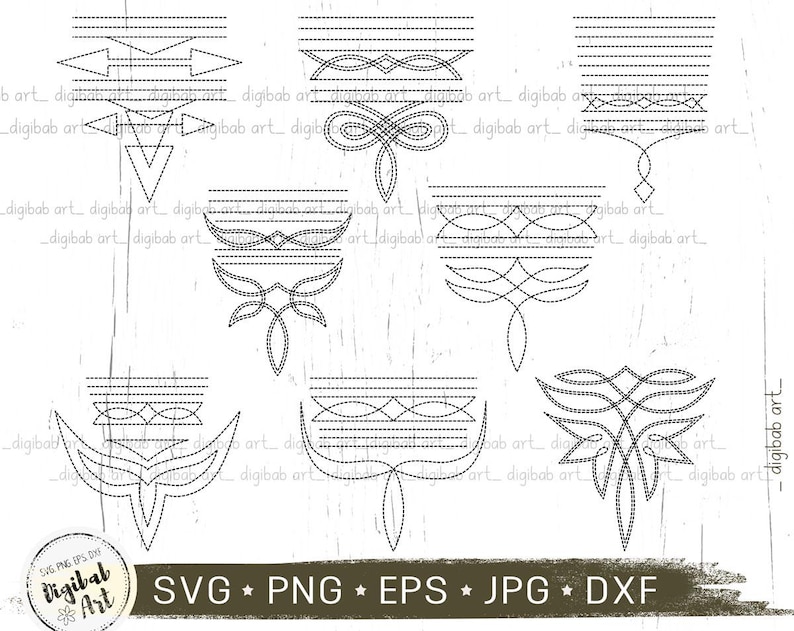 Western Boot Stitch Designs: SVG PNG JPG Bundle (digital Download) - Etsy