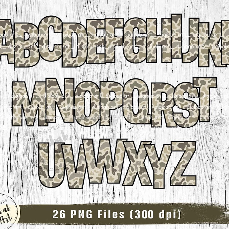 Camo Letters - Etsy