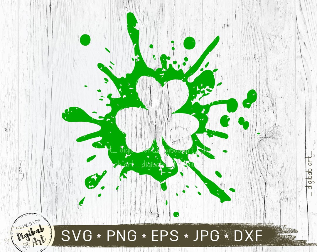 Shamrock Svg, Splatter Shamrock, St Patricks Day, Distressed, Paint ...