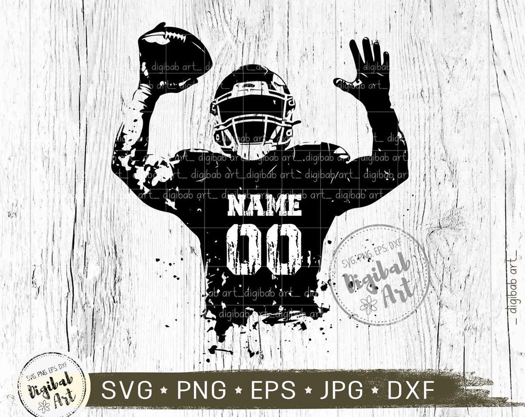 Customizable Football Player SVG: American Football Design (digital ...