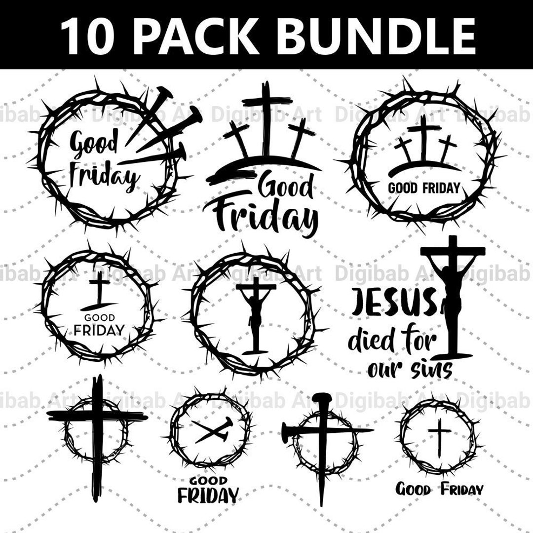 Good Friday SVG Bundle, Crown of Thorns Svg, Christian Cross, Cut File ...