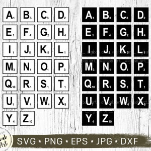 Scrabble Tiles SVG, Scrabble Letter Font Tiles, Scrabble PNG, Alphabets ...
