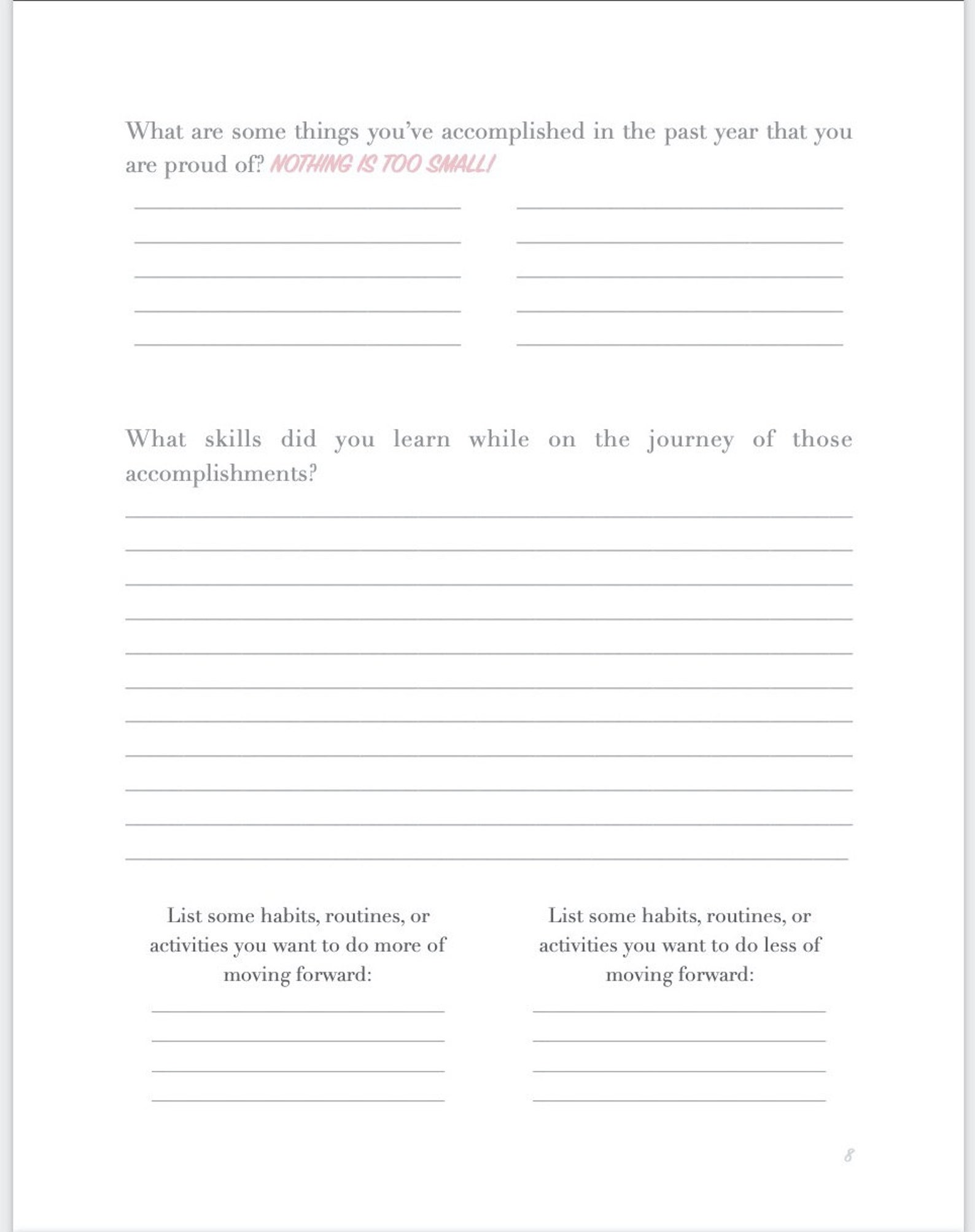 6 Page Printable Self Reflection Worksheet Self Care - Etsy