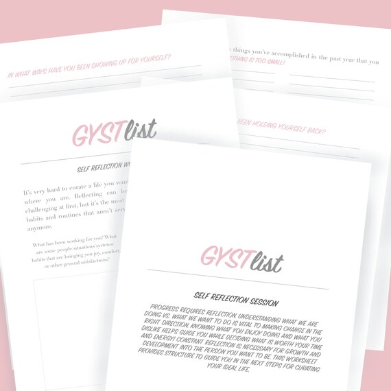 6 Page Printable Self Reflection Worksheet Self Care | Etsy