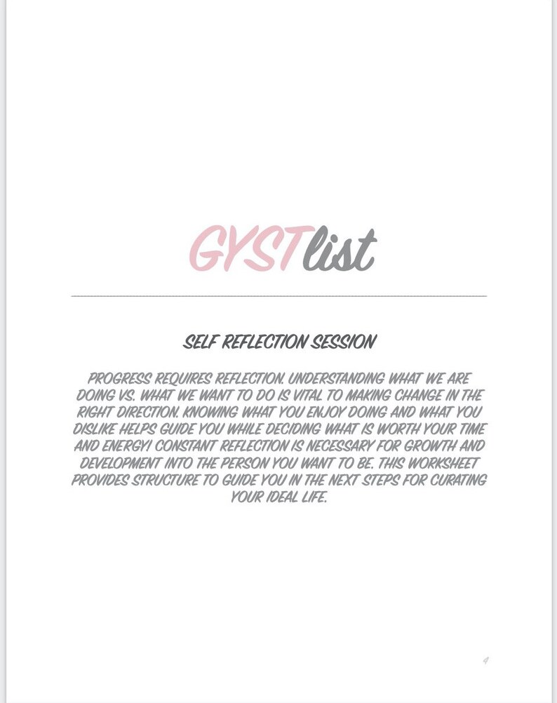 6 Page Printable Self Reflection Worksheet Self Care | Etsy