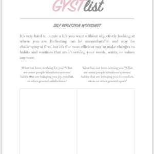 6 Page Printable Self Reflection Worksheet Self Care | Etsy