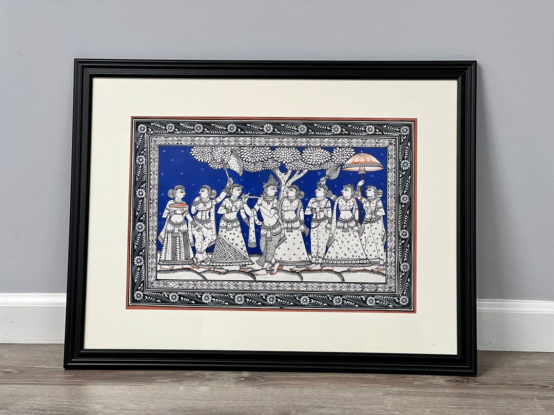 19by13 Inches Pattachitra Painting Krishna Painting Krishna Leela Home ...