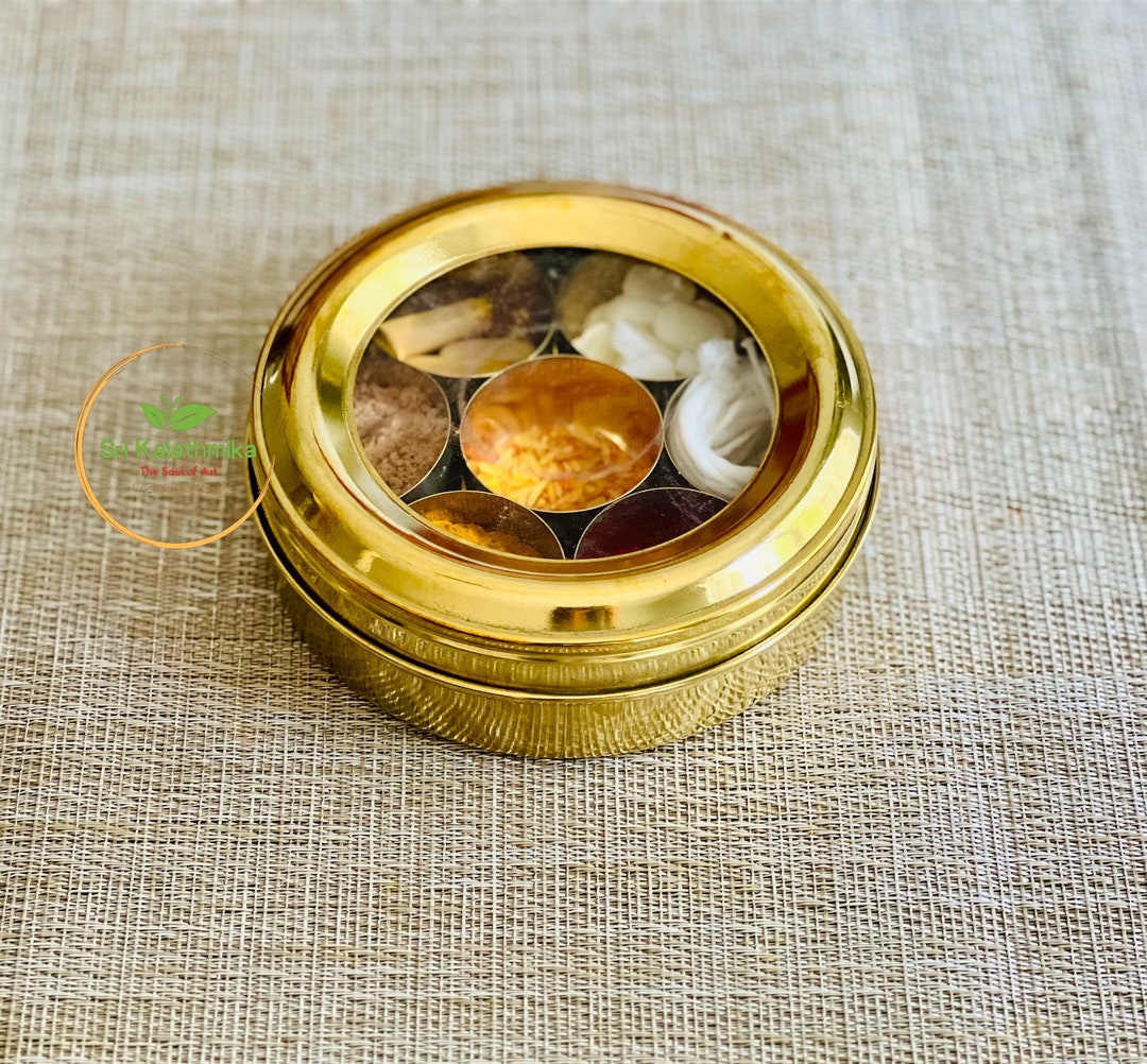 Brass Box Organiser, Masalabox, See Through Box With Lid - Etsy