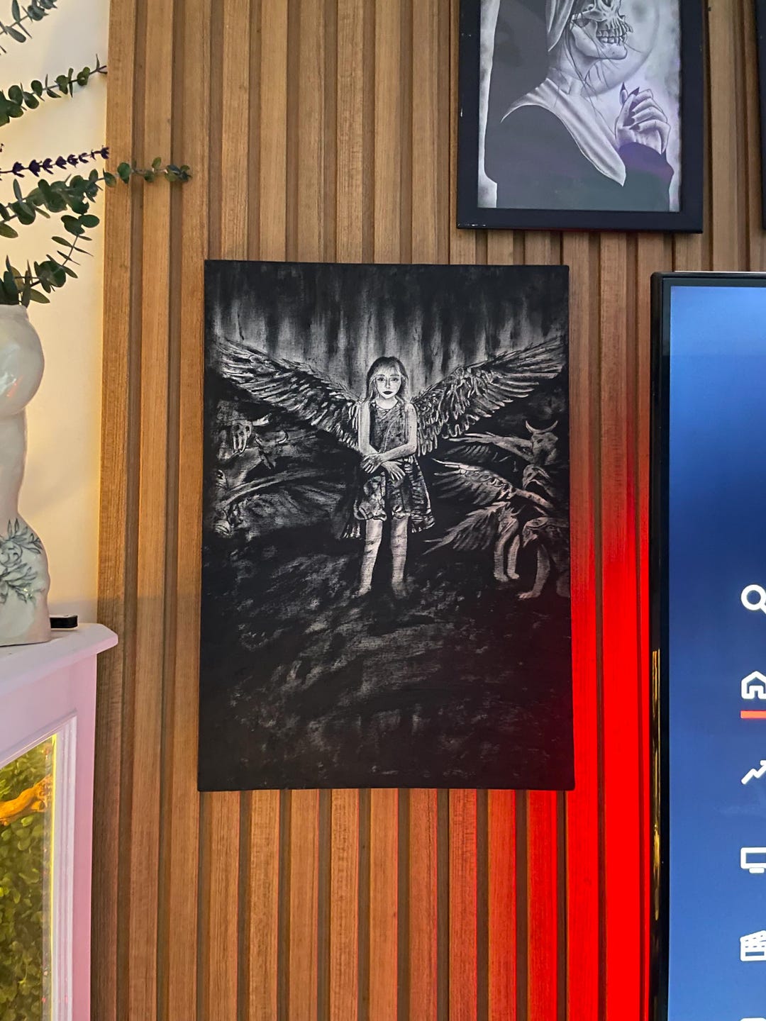 Dark Angel Original Oil Painting on Canvas . Gore Art . Horror Painting ...