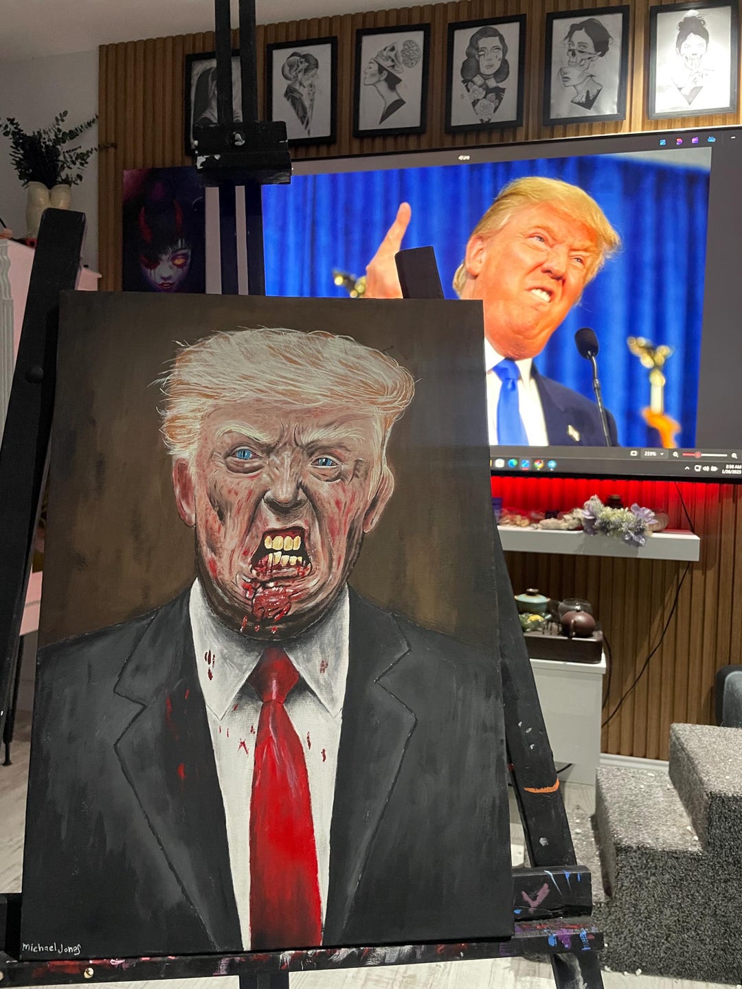 Donald Trump Dark Art Print – A4 Print of an Original Painting - Unique ...