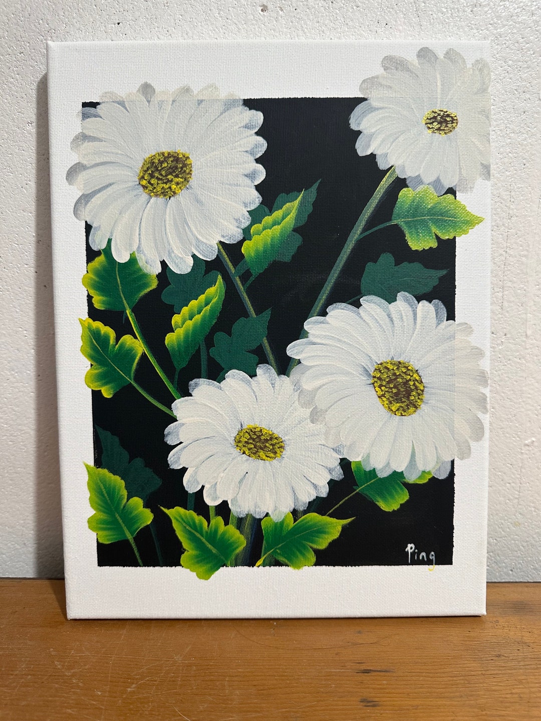 Acrylic Daisy Chrysanthemum Flower Original Painting Hand Painted on ...