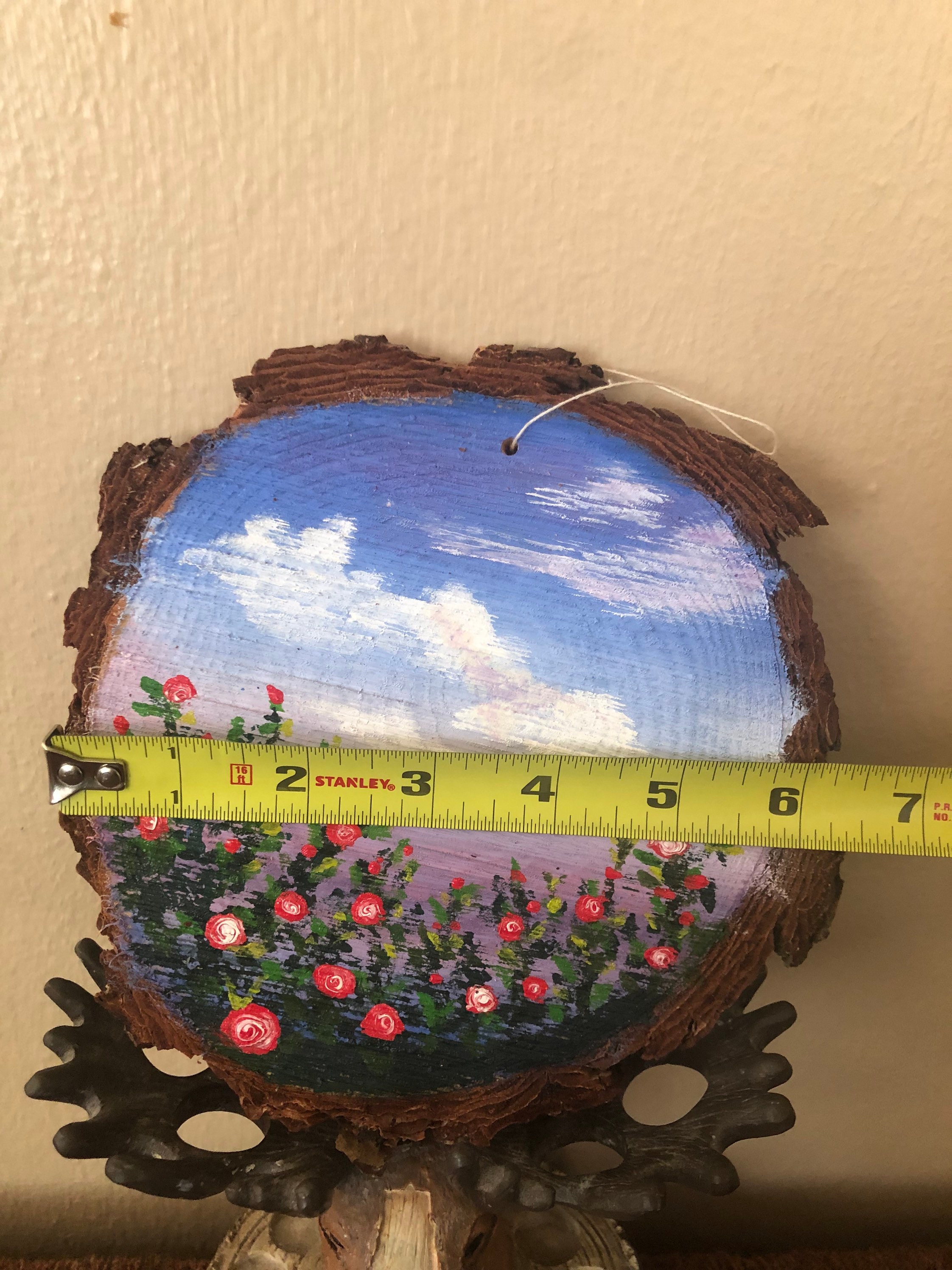 Wood Slice Painting - Wood Slice Art - Hand Painted Wood Slice ...