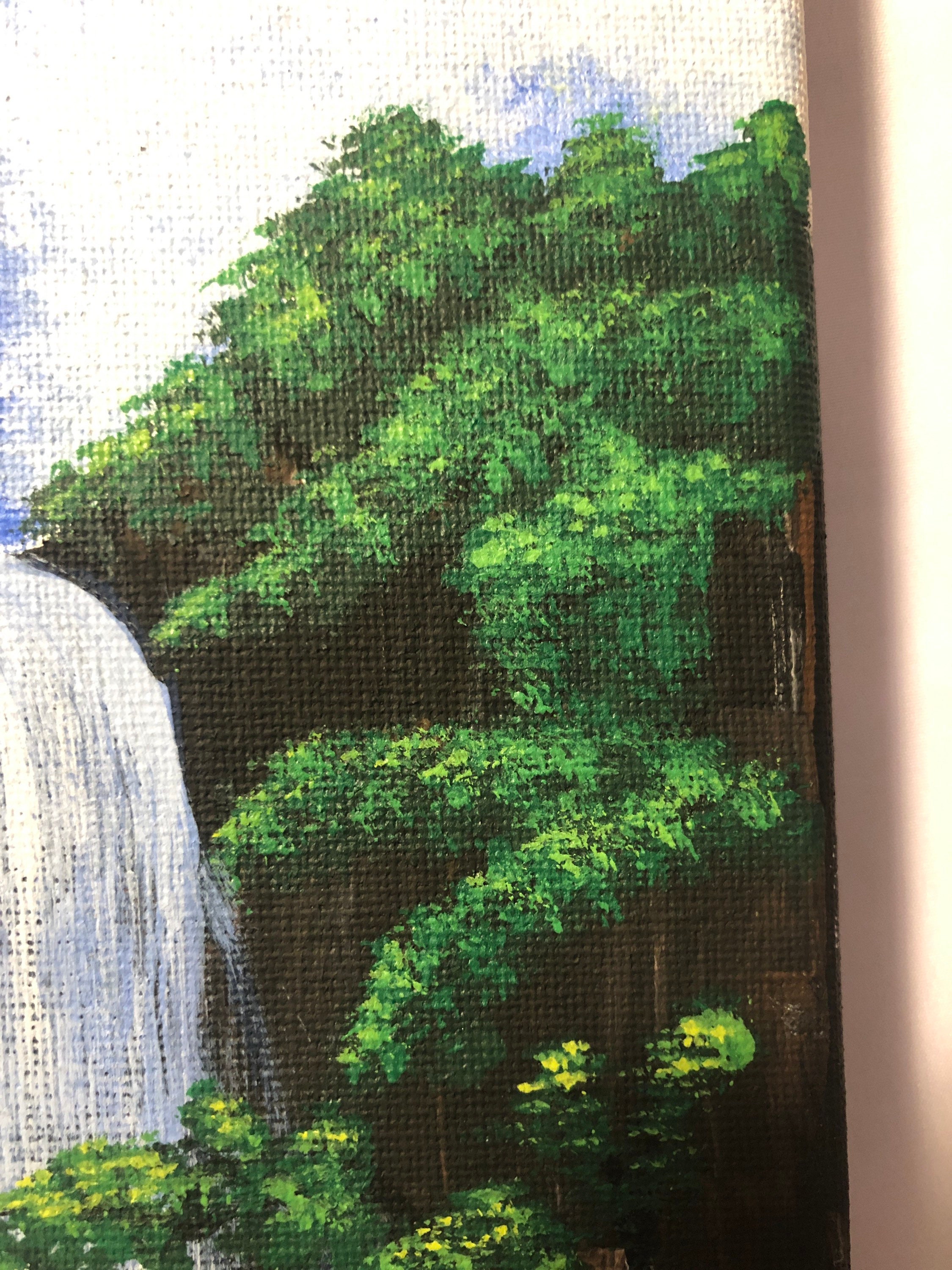 Acrylic Landscape Waterfall Original Painting for Wall Deco Wall Art on ...