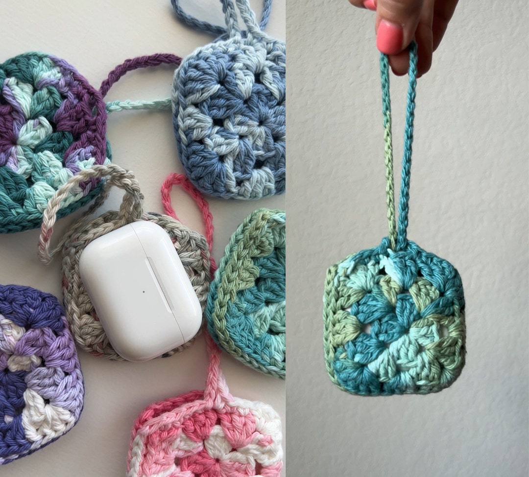 Crochet Airpods Pro Case: Handmade Granny Square Cotton Pouch - Etsy