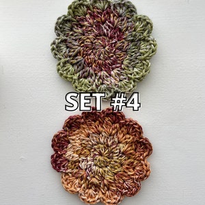 Ruffled Crochet Coasters Set of 2 / Mug Rug / Home Decor / Coaster Set ...