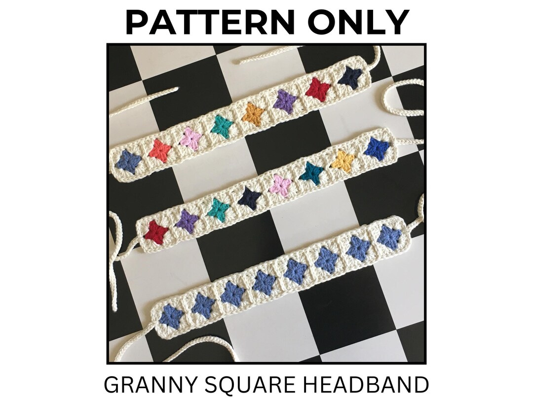 Granny Square Headband Crochet Pattern / Belt Pattern - Etsy