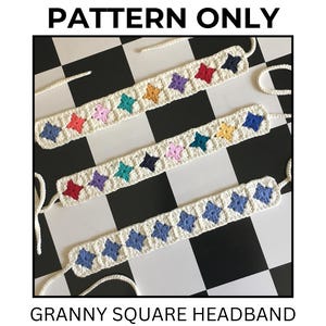 Granny Square Headband Crochet Pattern / Belt Pattern - Etsy