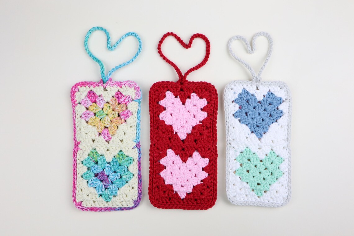Heart Sunglasses Case Crochet Pattern / Glasses Pouch / Heart Granny ...